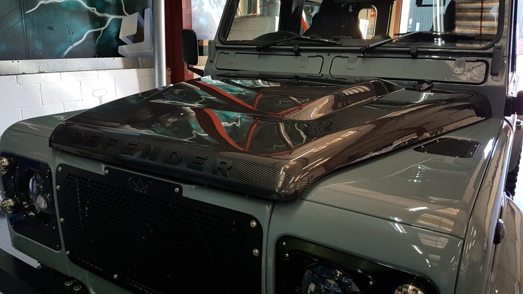 Land Rover Defender Puma carbon fibre bonnet Tuning & Remapping